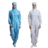 China Anti Static ESD Cleanroom Suit Long Sleeve Hooded T Shirt Pants 2.5mm for sale