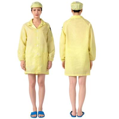 China Anti Static ESD Cleanroom Garment Custom Lint Free Labour Suit Polyester 98% Carbon 2% for sale