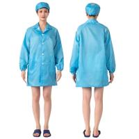 China Anti Static ESD Cleanroom Garment Custom Lint Free Labour Suit Polyester 98% Carbon 2% for sale
