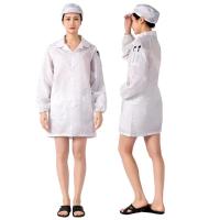 China Anti Static ESD Cleanroom Garment Custom Lint Free Labour Suit Polyester 98% Carbon 2% for sale