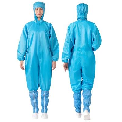 China ESD Conductive Fiber Anti Static Overcoat Cleanroom Suit Unisex 106-109 Ohm for sale