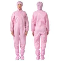 China ESD Conductive Fiber Anti Static Overcoat Cleanroom Suit Unisex 106-109 Ohm for sale