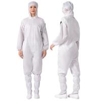 China ESD Conductive Fiber Anti Static Overcoat Cleanroom Suit Unisex 106-109 Ohm for sale