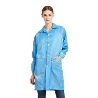 China ESD Anti Static Lab Jacket and Pants Polyester Fiber 106-109 Ohm for Electronic Workshop for sale