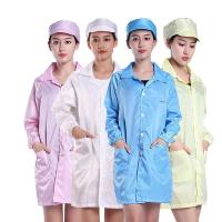 China ESD Anti Static Lab Jacket and Pants Polyester Fiber 106-109 Ohm for Electronic Workshop for sale