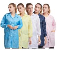 China ESD Anti Static Clean Room Smock Overcoat 165x80cm 100D Polyester Carbon Filament for sale
