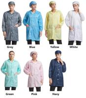 China ESD Anti Static Clean Room Smock Overcoat 165x80cm 100D Polyester Carbon Filament for sale