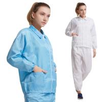 China Clean Room Anti Static ESD Smock Gown Custom Waterproof Long Sleeve 106-109ohms for sale