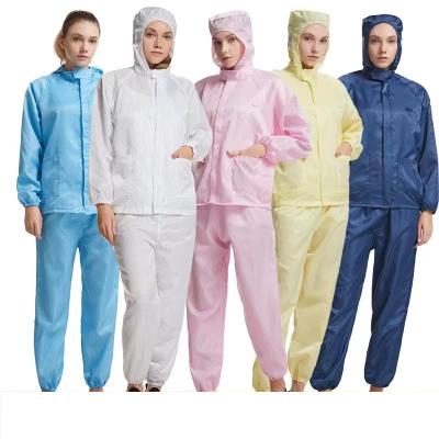 China Clean Room Anti Static ESD Smock Gown Custom Waterproof Long Sleeve 106-109ohms for sale