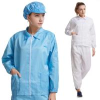 China Clean Room Anti Static ESD Smock Gown Custom Waterproof Long Sleeve 106-109ohms for sale