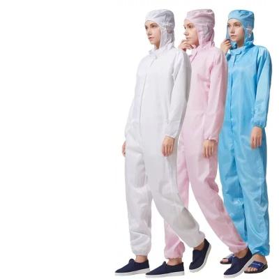 China ESD Antistatic Cleanroom Coverall Unisex Dustproof Lint Free Protection Suit 106-109 Ohm for sale