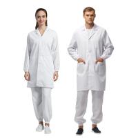 China Dustproof Workshop ESD Anti Static Garments Uniform Zippers For Cleanroom for sale