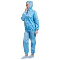 China Dustproof Workshop ESD Anti Static Garments Uniform Zippers For Cleanroom for sale