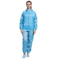 China Dustproof Workshop ESD Anti Static Garments Uniform Zippers For Cleanroom for sale