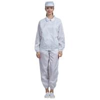China ESD Anti Static Waterproof Coverall Lint Free Reusable Cleanroom Overall 106-109 Ohms for sale