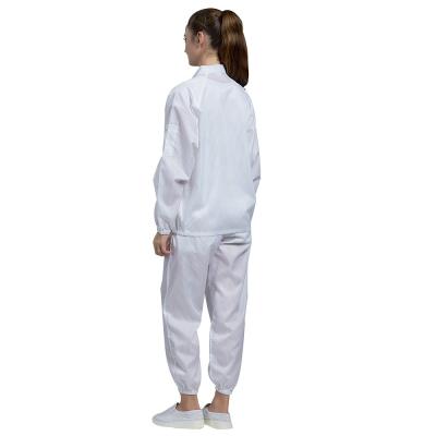 China ESD Anti Static Waterproof Coverall Lint Free Reusable Cleanroom Overall 106-109 Ohms for sale