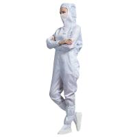 China ESD Hooded Anti Static Jumpsuit Cleanroom Coverall 106-109 Ohms Class 1000-10000 for sale