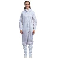 China White Stand Collar ESD Anti Static Jumpsuit Clean Room Jumpsuit for sale