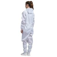 China White Stand Collar ESD Anti Static Jumpsuit Clean Room Jumpsuit for sale