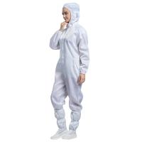 China White Stand Collar ESD Anti Static Jumpsuit Clean Room Jumpsuit for sale