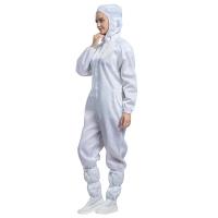 China 5mm Grid Anti Static Garments Polyester Cotton Clean Room Smock for sale
