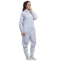 China 5mm Grid Anti Static Garments Polyester Cotton Clean Room Smock for sale