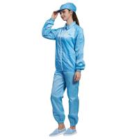 China 5mm Grid Anti Static Garments Polyester Cotton Clean Room Smock for sale