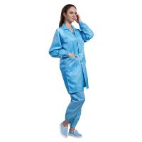 China ESD Anti Static Cloth Waterproof Garment Zippers Dustproof For Cleanroom for sale