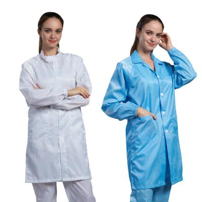 China Cleanroom Dustproof Anti Static Garments ESD Workwear 5mm Grid for sale