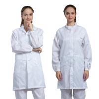 China Cleanroom Dustproof Anti Static Garments ESD Workwear 5mm Grid for sale