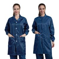 China Cleanroom Dustproof Anti Static Garments ESD Workwear 5mm Grid for sale