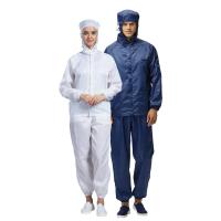 China ESD Cleanroom Anti Static Garments Apron Working Smock Polyester 100-1000 Class for sale
