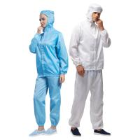 China ESD Cleanroom Anti Static Garments Apron Working Smock Polyester 100-1000 Class for sale