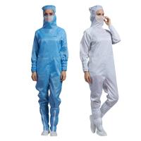 China Custom Anti Static ESD Lab Coat 100 Polyester Conductive Fiber Cleanroom Smock for sale