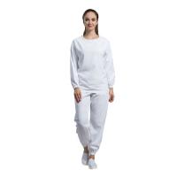 China Hospital Surgical Anti Static Long Sleeve White Cotton Gown ESD Cleanroom 100 Polyester for sale