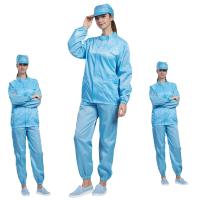China Summer Electronic Anti Static Suit ESD Cleanroom Sterile Lab Coat for sale