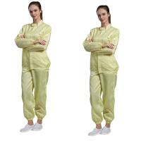 China Cleanroom ESD Anti Static Smock Lab Coat 52x34x54cm Non Woven Protective Garment for sale