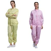 China Cleanroom ESD Anti Static Smock Lab Coat 52x34x54cm Non Woven Protective Garment for sale