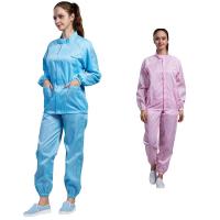 China Cleanroom ESD Anti Static Smock Lab Coat 52x34x54cm Non Woven Protective Garment for sale
