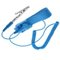 China ESD Anti Static Cordless Wrist Strap Clip Discharge Cable Band for Electrician IC PLCC Worker 200mm for sale