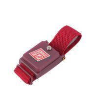 China Electronic Grounding ESD Wired Antistatic Wrist Strap Red Cable Fabric Polyester for sale