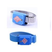 China Electronic Grounding ESD Wired Antistatic Wrist Strap Red Cable Fabric Polyester for sale