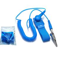China Conductive Nylon Elastic ESD Wrist Band Anti Static Bracelet Grounding Cord 1.8m for sale
