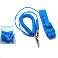 China Conductive Nylon Elastic ESD Wrist Band Anti Static Bracelet Grounding Cord 1.8m for sale