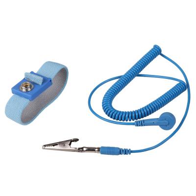 China ESD Anti Static Wrist Strap 1.8m Coil Cord with 1MOhm Resistor for Cleanroom Use for sale