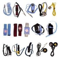 China ESD Anti Static Wrist Strap 10mm Snap PU Cord 2.5mm 1.8M Adjustable Stainless Steel Band for sale