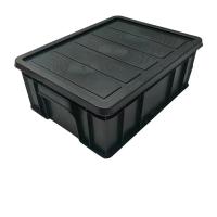 China ESD Safe Reusable Antistatic Plastic Box 350x265x125mm Conductive Storage Bin for PCB Electronic Components for sale