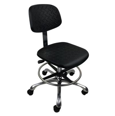 China AntiStatic ESD Ergonomic Lab Stool Aluminum ESD Chair with Wheels 480-620mm Height for sale