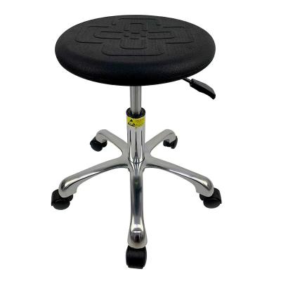 China ESD Anti Static Lab Chair Stainless Steel Adjustable Swivel Cleanroom Chair 460-620mm for sale