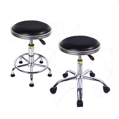 China ESD Anti Static Lab Chair PU Leather Industrial Cleanroom Chair 460-620mm Height Adjustable for sale